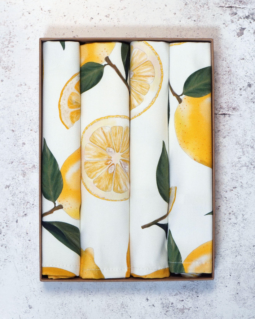 Lemon Napkin | Lemon Prints | Yellow | 100% Cotton | Tableware ...
