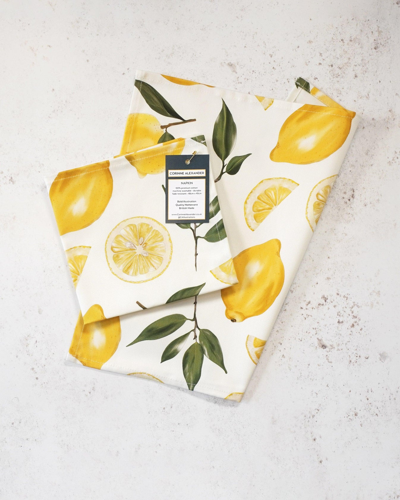 Lemon Napkin | Lemon Prints | Yellow | 100% Cotton | Tableware ...