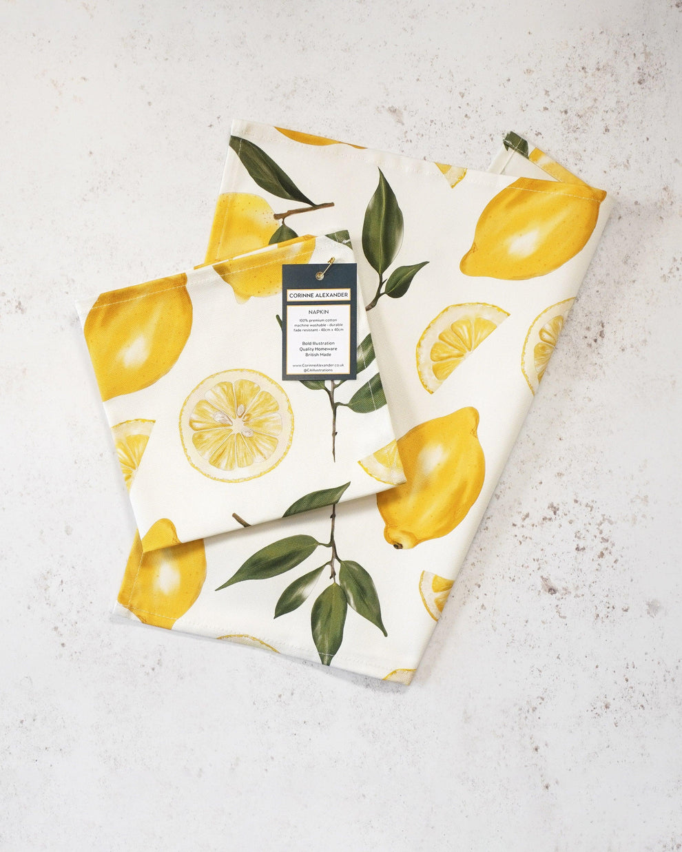 Lemon Napkin | Lemon Prints | Yellow | 100% Cotton | Tableware ...