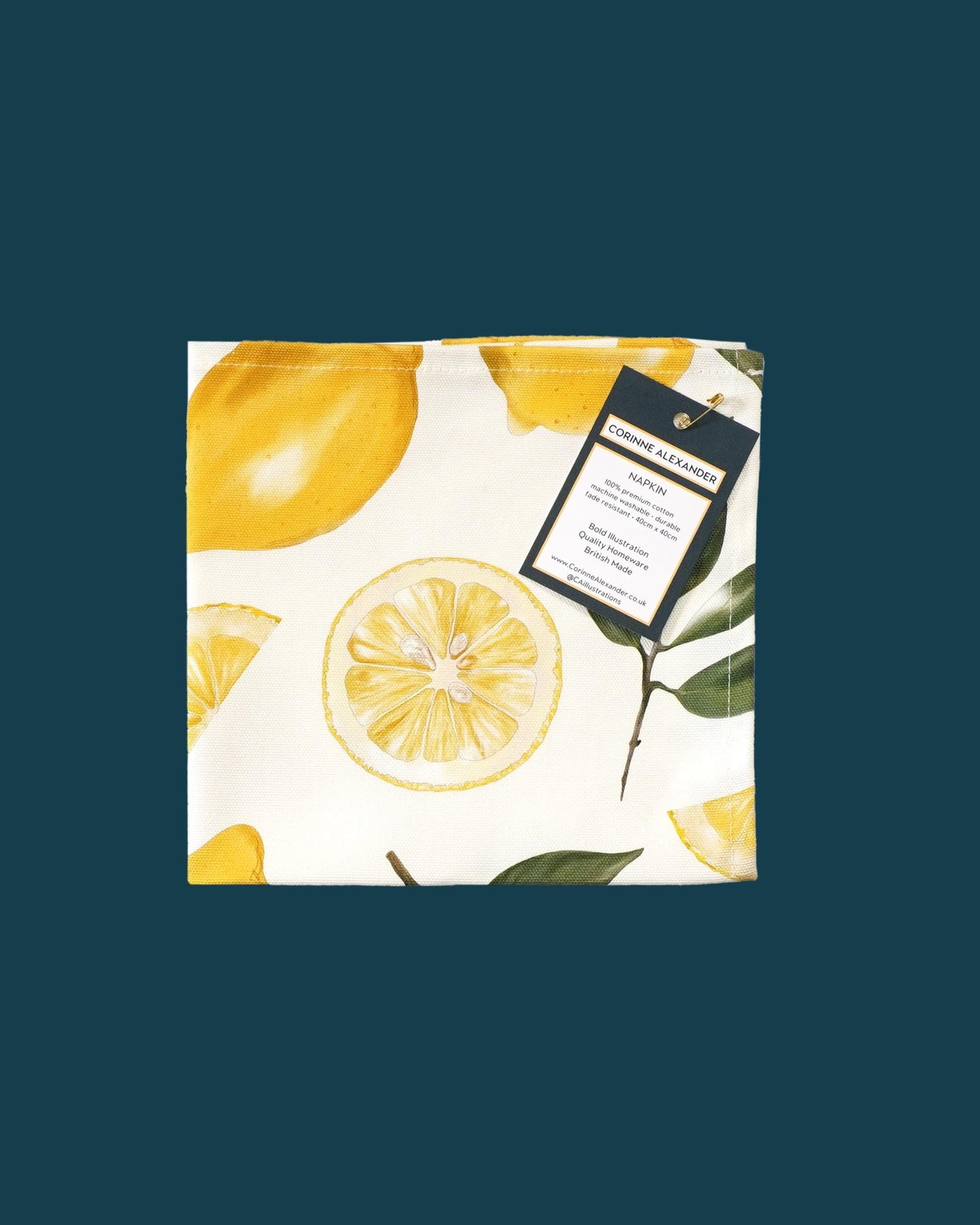 Lemon Napkin | Lemon Prints | Yellow | 100% Cotton | Tableware ...
